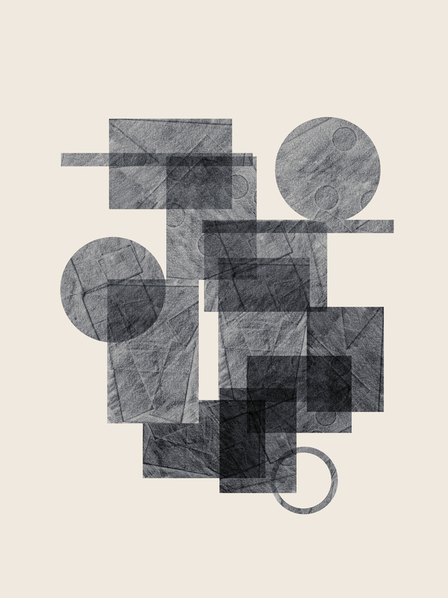 Stacked Shapes Poster